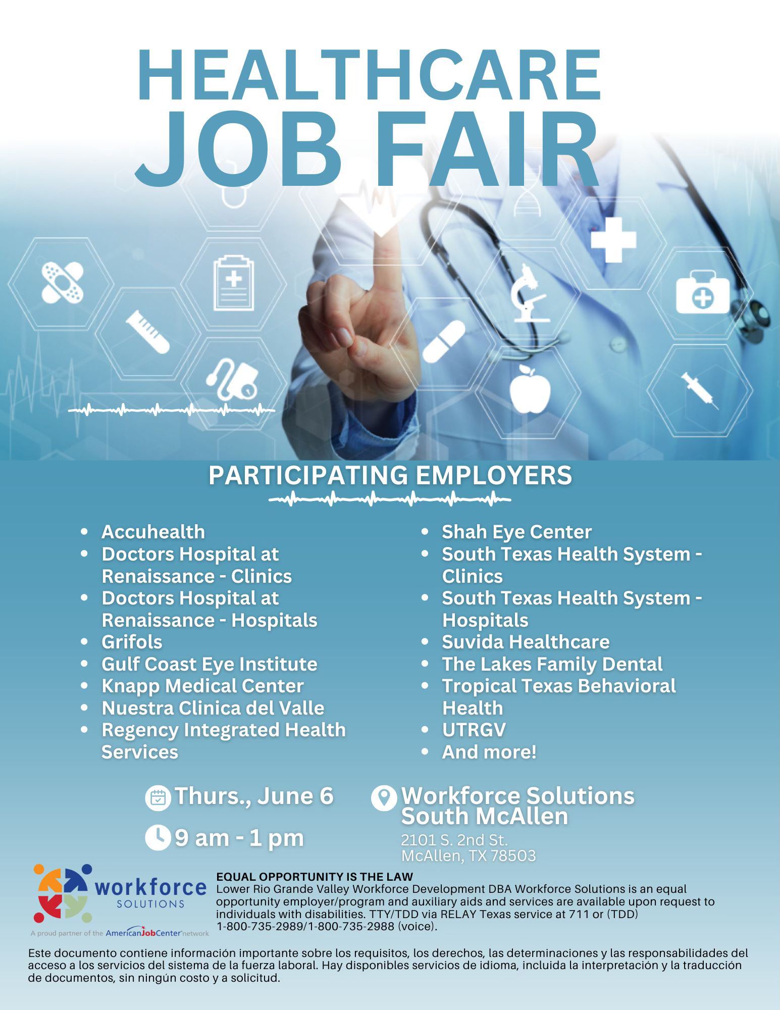 Únase a nosotros en la feria de empleo de atención médica: conectando a ...