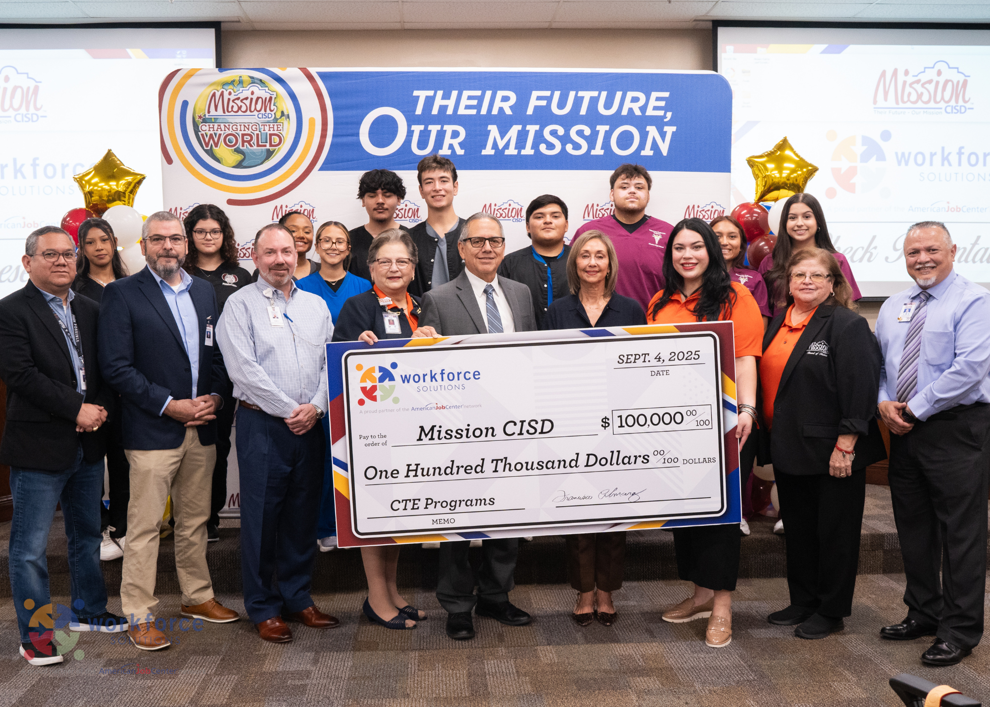 Workforce Solutions Presents $100,000 Grant to Mission CISD to Support ...